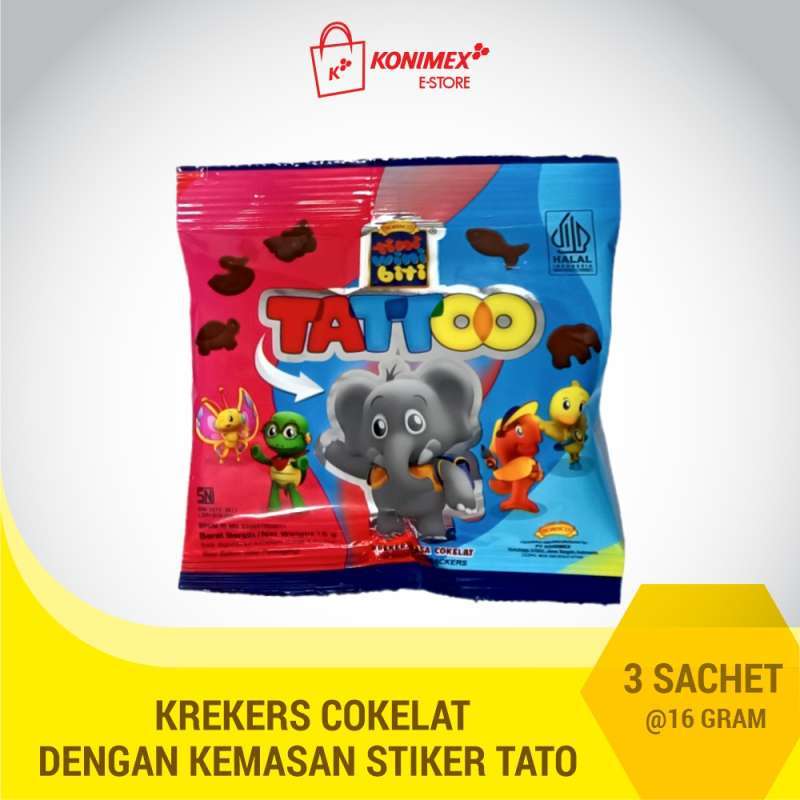 Jual Tini Wini Biti Tattoo 16 Gr Rasa Cokelat - 3 Sachet Di Seller ...