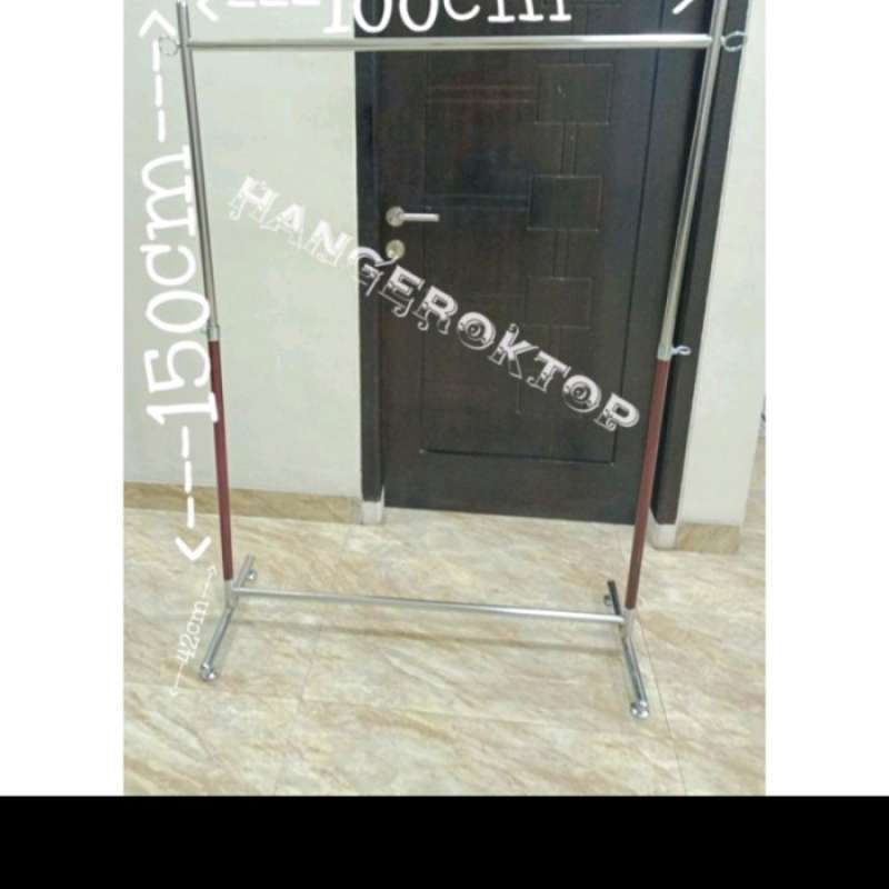 Jual Jemuran Baju Gawang Palang Bulat 1 Meter Tebal Stainless Di Seller ...