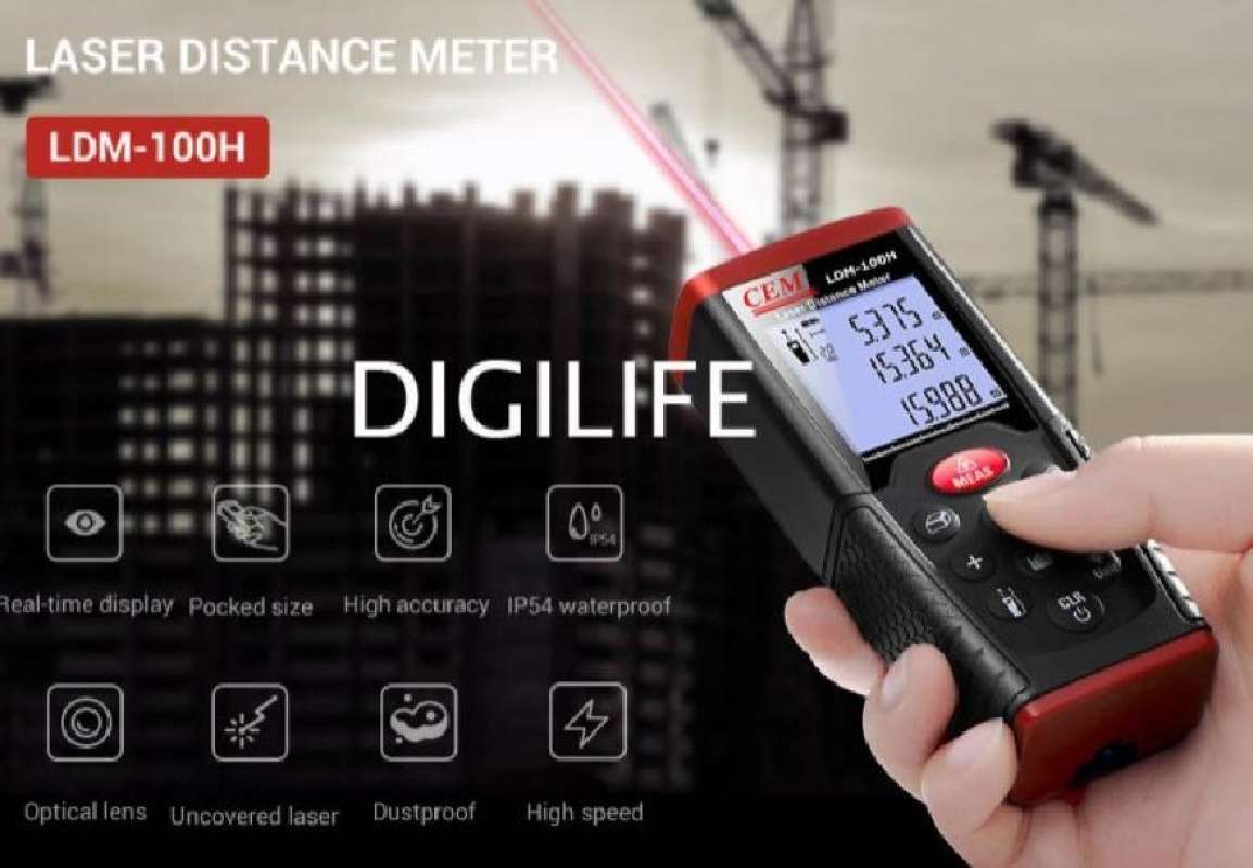 Jual Laser Distance Meter Cem Ldm100h Range Finder Digital Ldm-100h ...