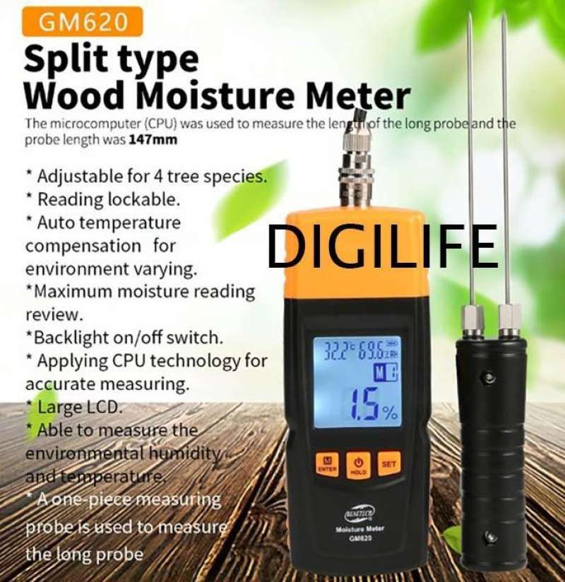 Jual Moisture Meter Gm620 Benetech Wood Kayu Paper Kertas Mc Tester ...