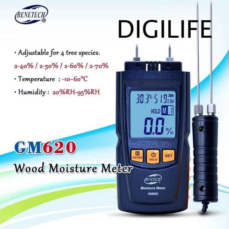 Jual Moisture Meter Gm620 Benetech Wood Kayu Paper Kertas Mc Tester ...