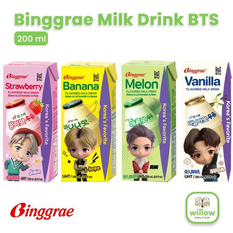 Jual Susu Olahan - Binggrae Milk Drink Bts 200ml - Melon Di Seller ...