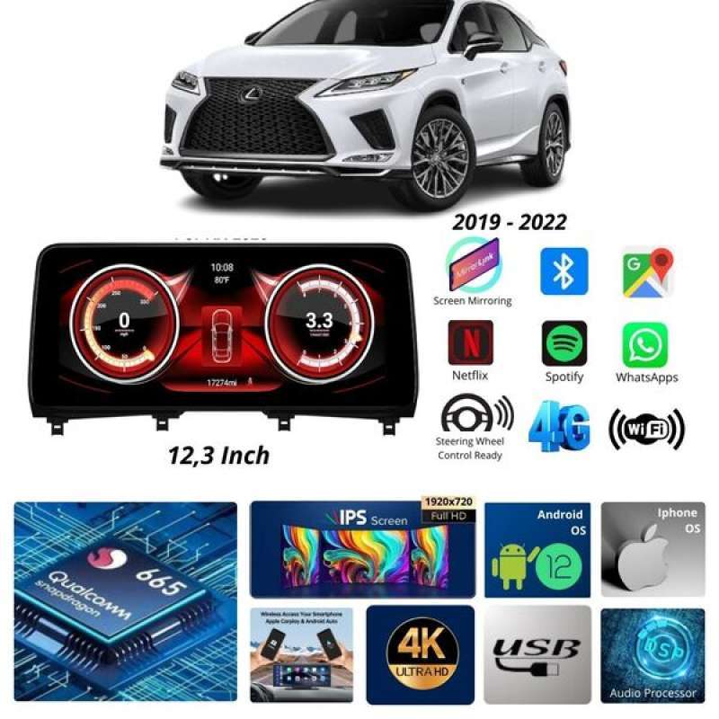 Jual Lexus Rx (19-22) Headunit Wireless Apple Carplay Android 12+ High ...