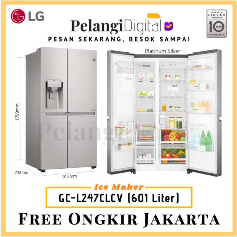 Jual Lg Kulkas Side By Side Inverter Ice Maker - 601 Liter - Gc-l247clcv Di Seller Sn Market ...
