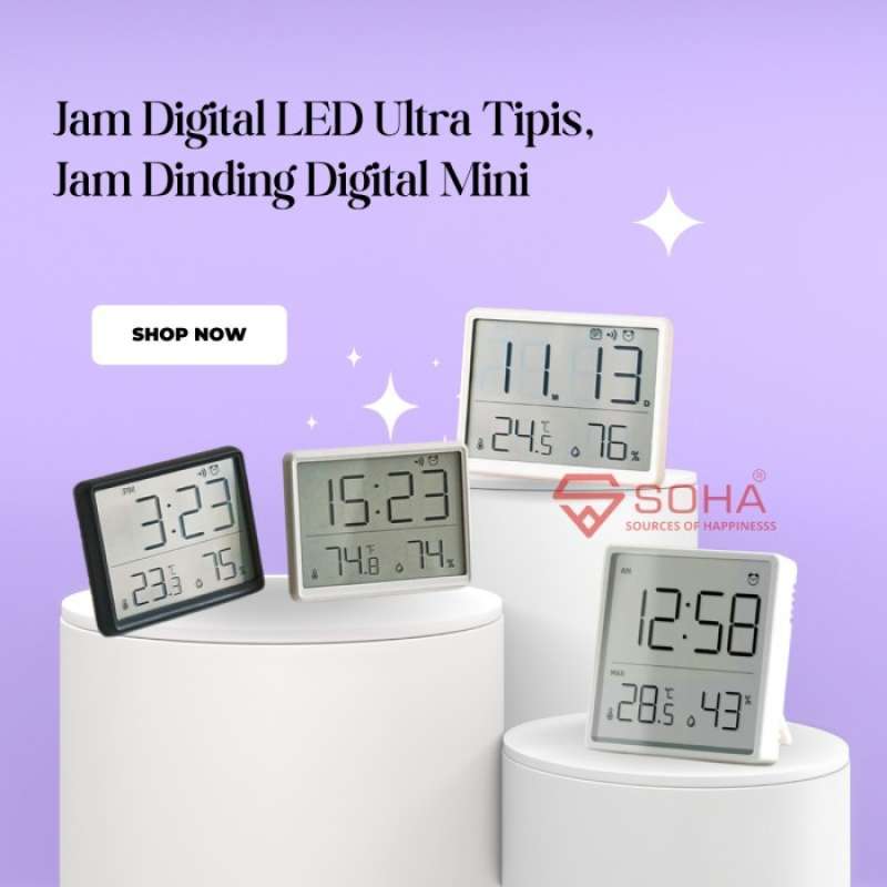 Promo Jd-8218 Jam Digital Meja Sederhana Design Ultra Tipis Fitur Alarm ...