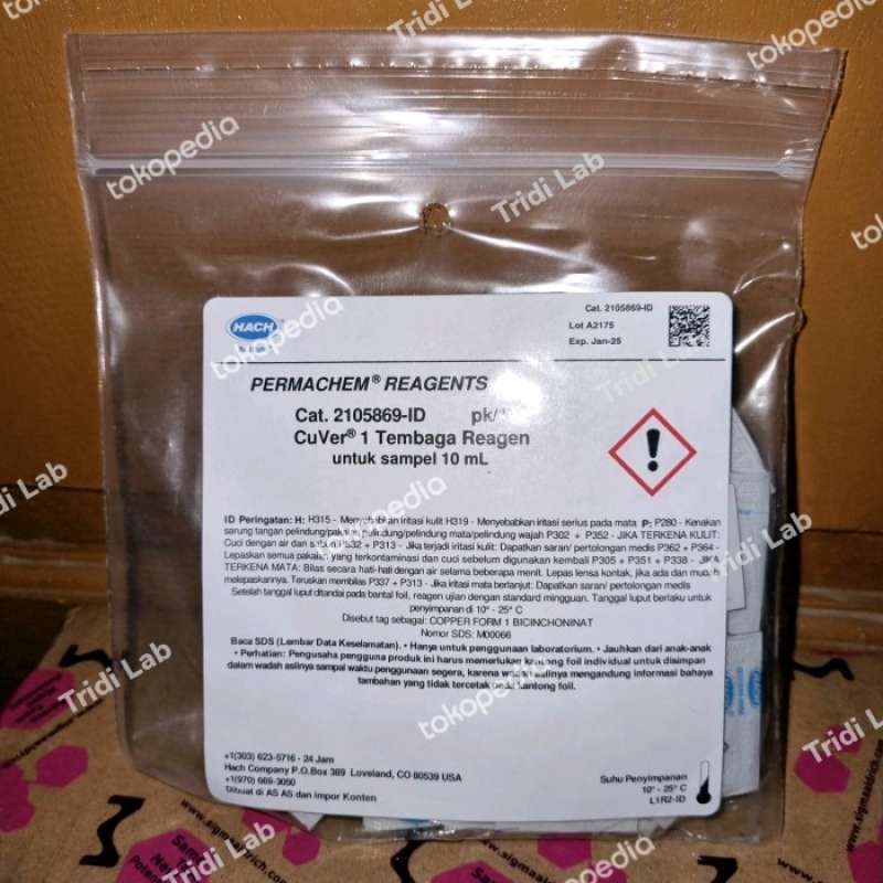 Promo Hach 2105869 Cuver 1 Copper Reagent Powder Pillows 10 Ml Diskon ...