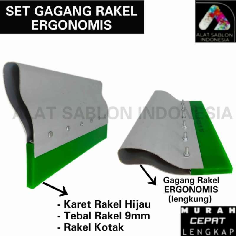 Promo Set Gagang Rakel Alumunium Model Ergonomis 23cm+ Rakel Hijau ...