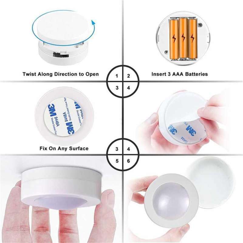 Jual Canshuo Lampu Mini Led Multifungsi Tempel Warm White 20 Lumens 1w ...