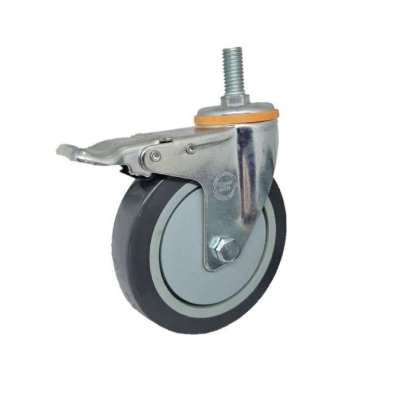 Promo Roda Pu Abu Abu Medium Duty Caster Taiwan 5 Inch Drat Rem Diskon ...