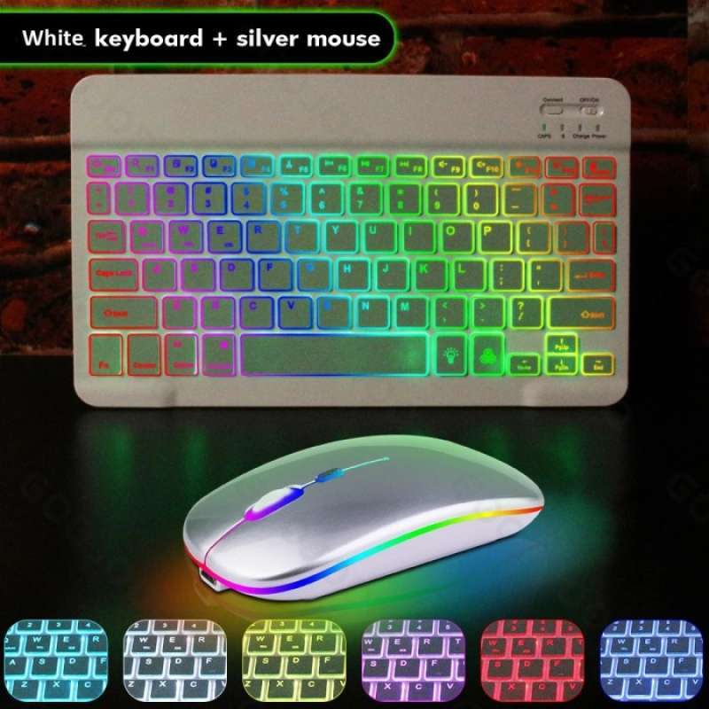 Promo 10 Inch Backlit Backlight Bluetooth Wireless Keyboard And Mouse ...