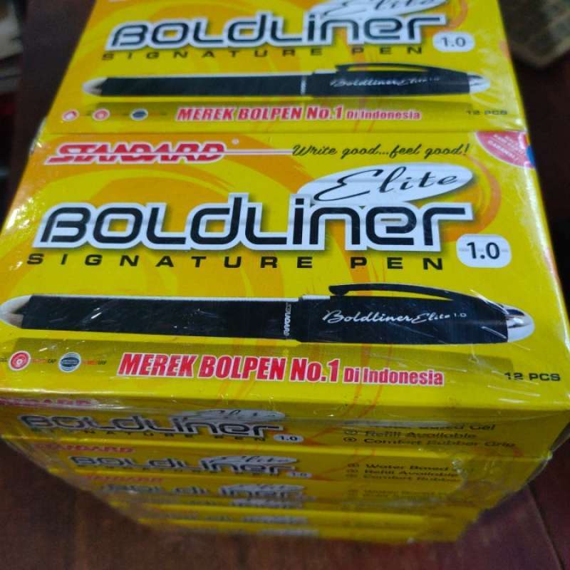 Promo Pulpen Ballpoint Standart Bold Liner Elite 1,0 Biru Signature Pen ...
