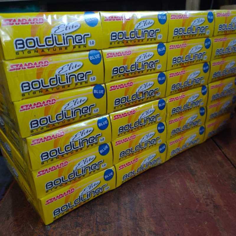 Promo Pulpen Ballpoint Standart Bold Liner Elite 1,0 Biru Signature Pen ...