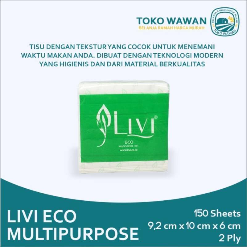 Promo Tissue Livi Multipurpose 150 Sheet / 1 Dus / Karton Isi 60 Pack ...