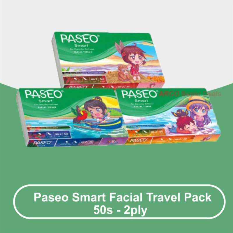 Promo 1 Dus Paseo Smart Facial Tissue Travel Pack 50s 2ply - Isi 80 ...
