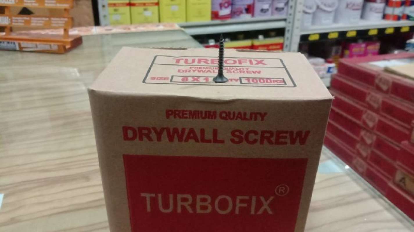 Promo Baut Skrup Gypsum Turbofix Drywall Screw 6x1 | 1000 Skrup | 1 Box Diskon 23% Di Seller ...