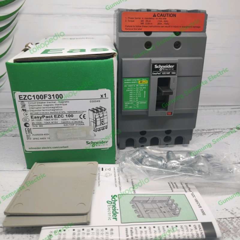 Promo Schneider Mccb 10ka Ezc100f 3p 100a Ezc100f3100 Diskon 23% Di Seller Darmaroca ...