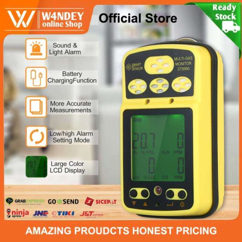 Promo Smart Sensor St8990 Gas Detector Multi 4 In 1 O2 H2s Lel Co As8900 Diskon 23% Di Seller ...
