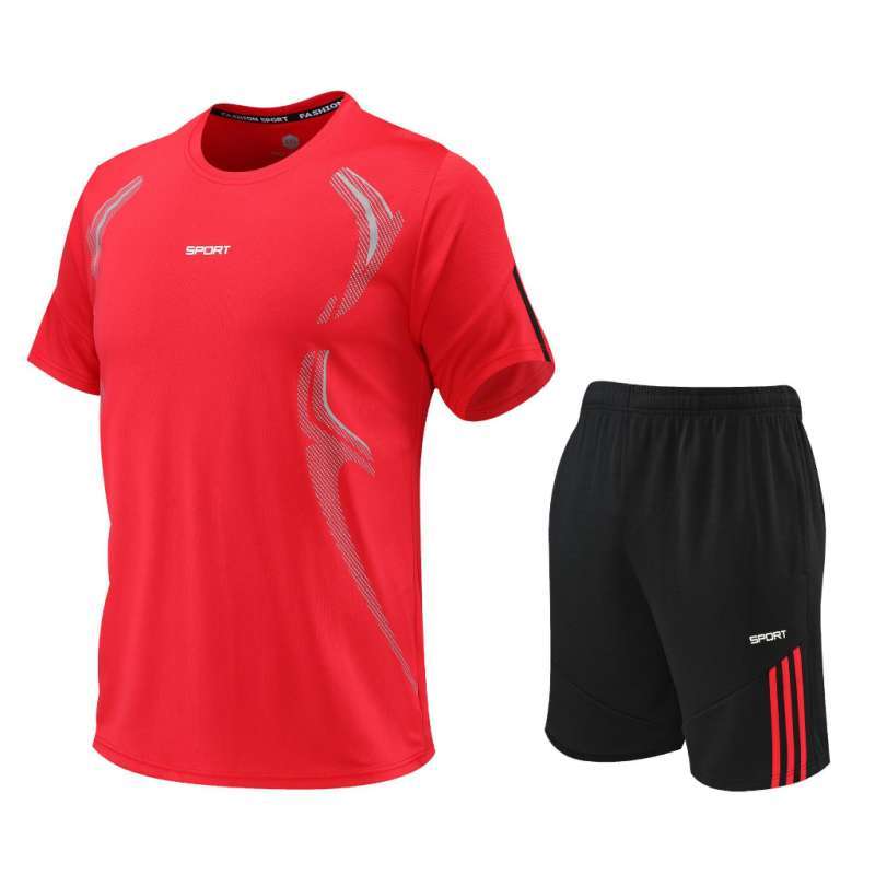 Promo Wolfs Kaos Gym Pria Set 2 Bagian Sangat Mudah Bernapas Dan ...