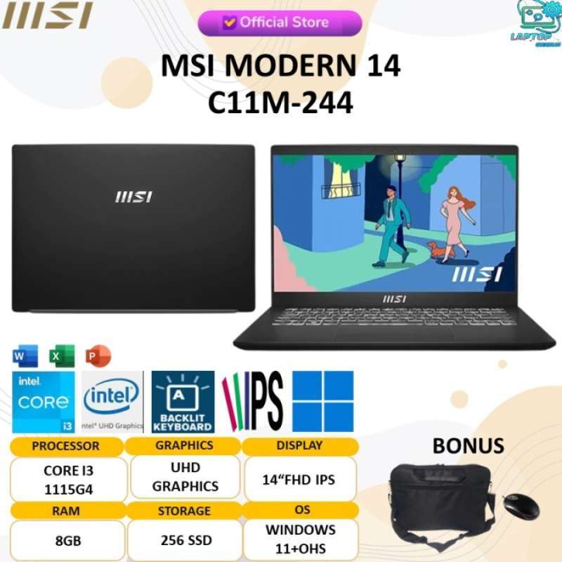 Promo Msi Modern 14 C11m I3 1115g4 8gb 256gb Windows 11 + Office 14fhd Ips Diskon 33% Di Seller ...