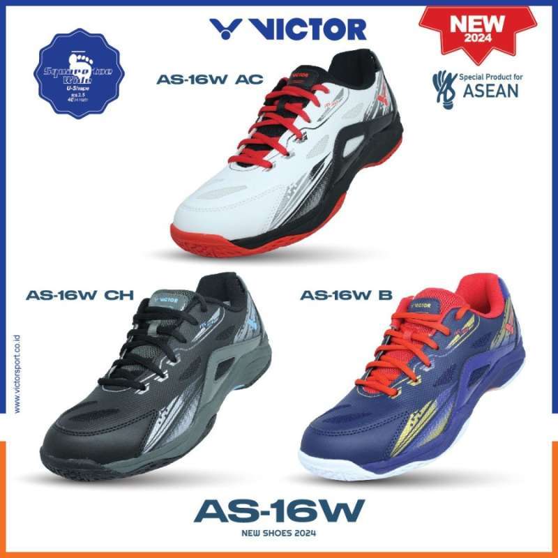 Jual Sepatu Badminton Victor As-16w Asean - Black/gray (ch) 35 Di ...
