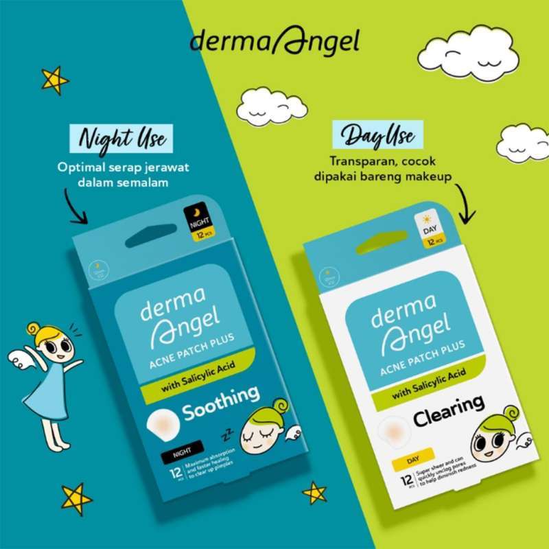 Jual Derma Angel Acne Patch Plus Salicylic Acid Day Isi 12 Pcs Di ...