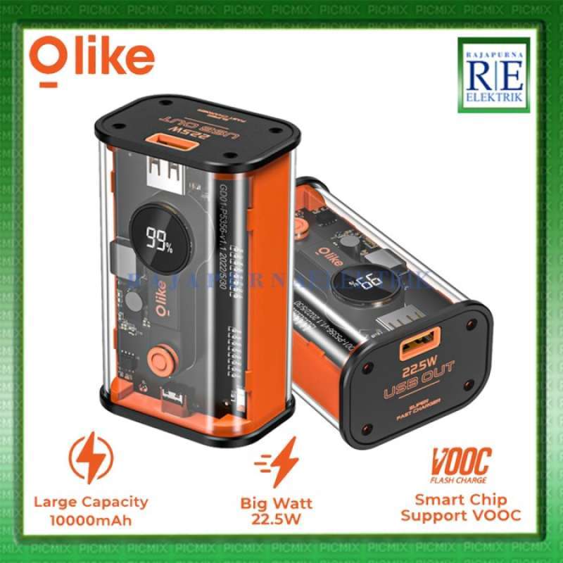 Promo Olike Powerbank 10000mah Fast Charging Vooc 22.5w Led Display P5 ...
