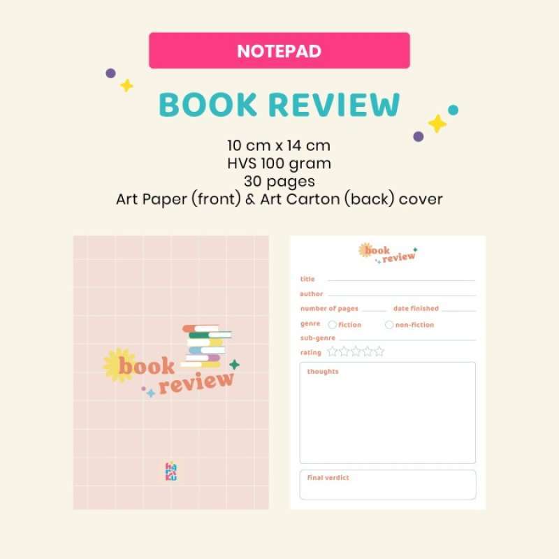 Jual Book Review Notepad - Memo Untuk Menulis Review Buku - Hariku ...