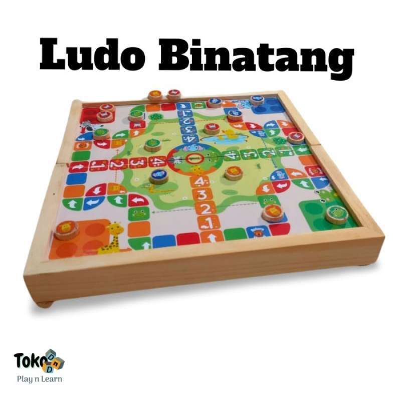 Promo Mainan Keluarga Family Board Game Wooden Animal Ludo Kayu ...