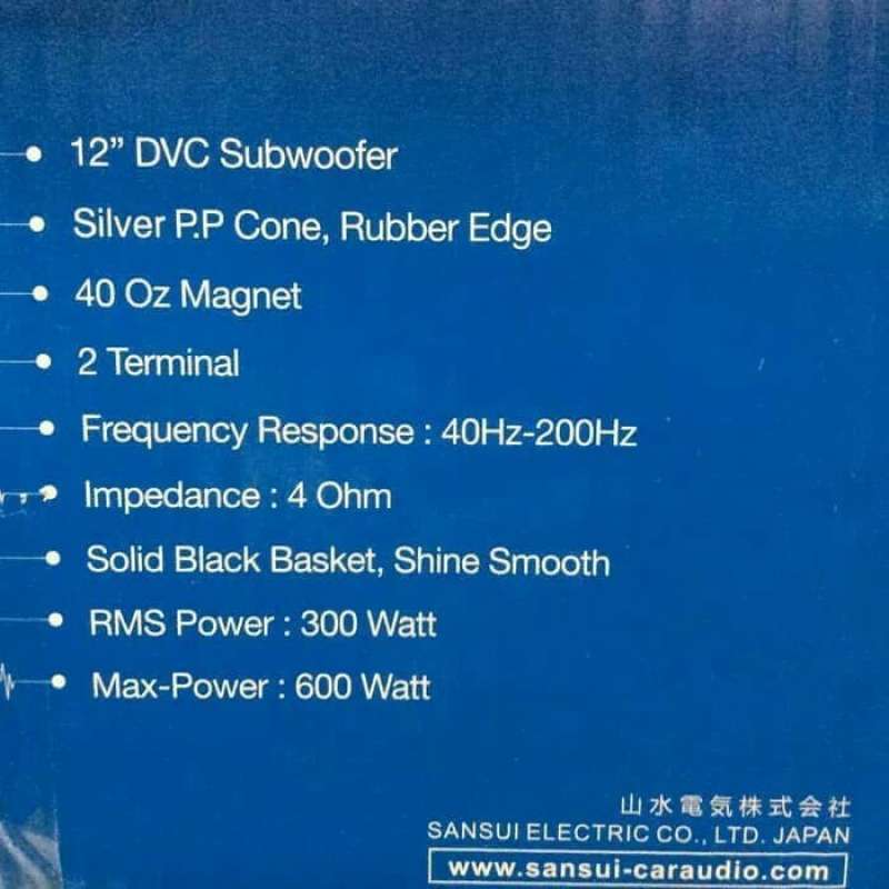 Promo Subwoofer Sansui Sa-w12dd Double Coil Suara Yang Mantap Diskon 15 ...