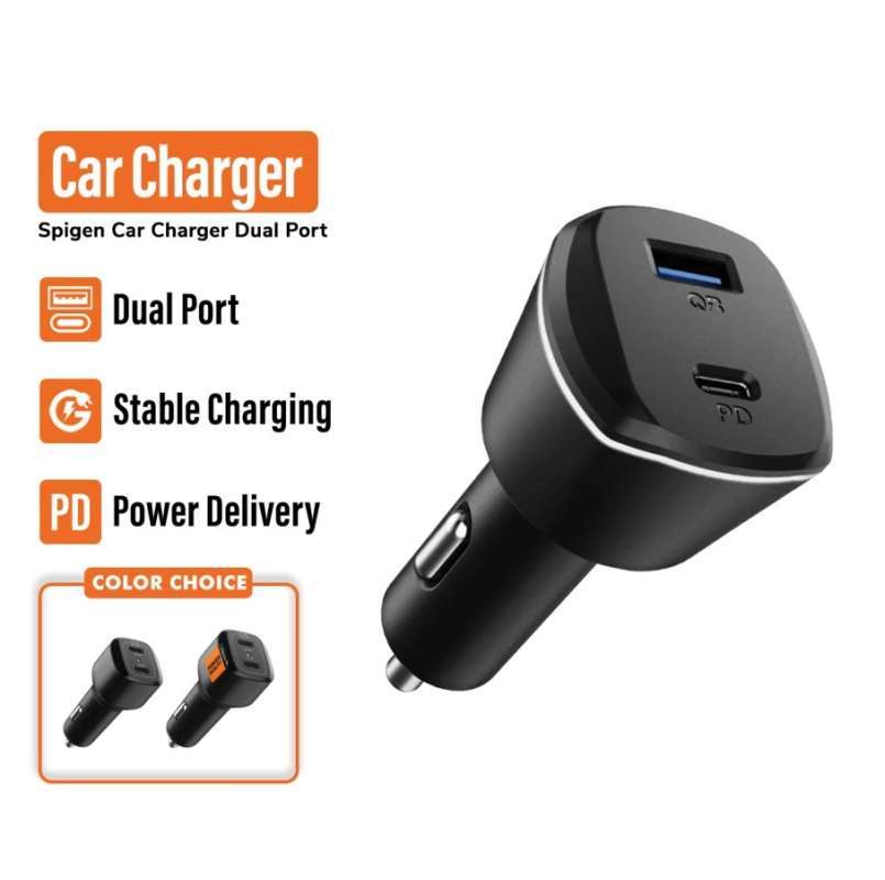 Promo Car Charger Mobil Spigen Arcstation Pd Qc 3.0 Dual Usb Type C ...