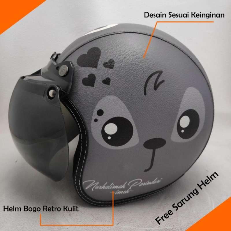Promo Helm Retro Custom Bogo Kulit Kaca Bubble Desain Sesuai Permintaan ...
