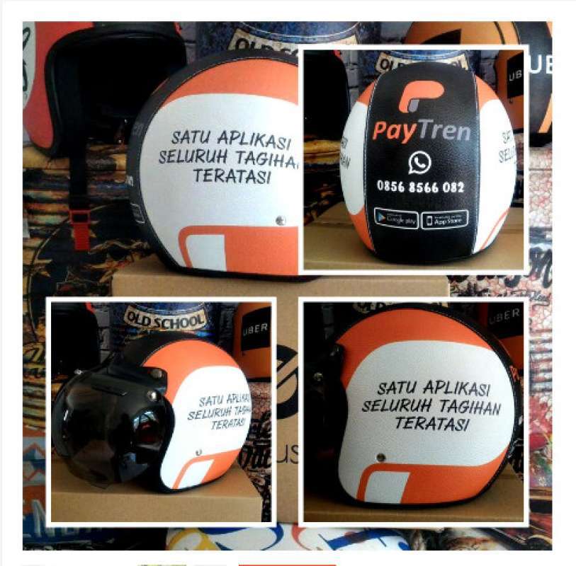 Promo Helm Retro Custom Bogo Kulit Kaca Bubble Desain Sesuai Permintaan ...