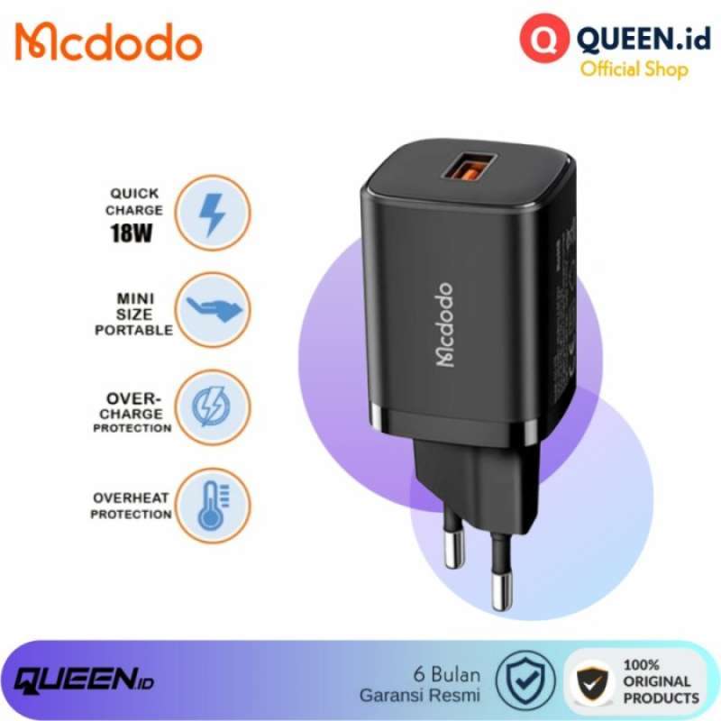 Promo Mcdodo Ch-1761 Charger Adaptor Usb 18w 3a Qc 3.0 Fast Charging ...