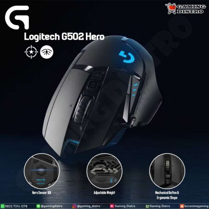 Promo 100% Produk Ori Mouse Gaming Logitech G502 Hero Sensor - Logitech ...