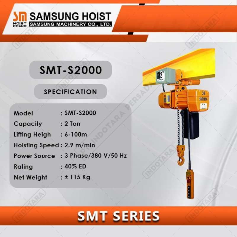 Jual Electric Chain Hoist Samsung With Trolley Series Smt S2000 Di ...