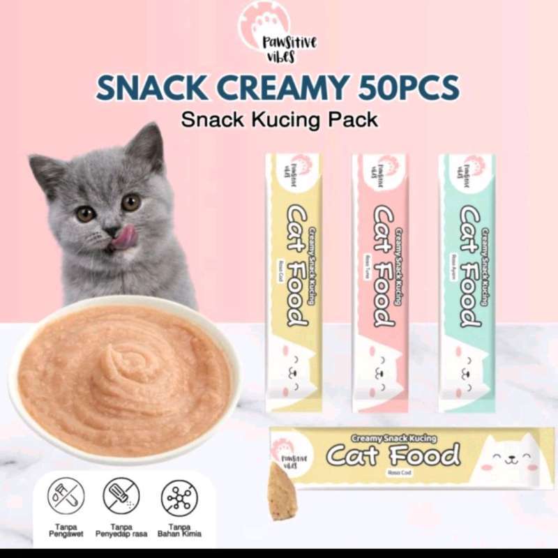 Jual Pawsitive Vibes Cat Treats Creamy Snack 15 Gr Lezat Makanan Kucing ...