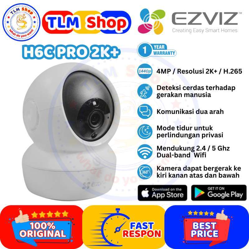Jual Ezviz H6c Pro 2k+ 4mp Smart Home Wifi Ip Camera Cctv Indoor 1440p Pan & Tilt Di Seller Tlm ...