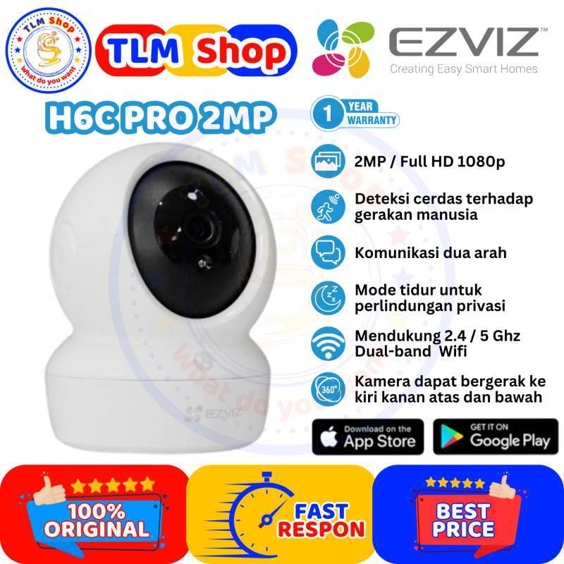 Jual Ezviz H6c Pro 2mp Smart Home Wifi Ip Camera Cctv Indoor 1080p Pan ...