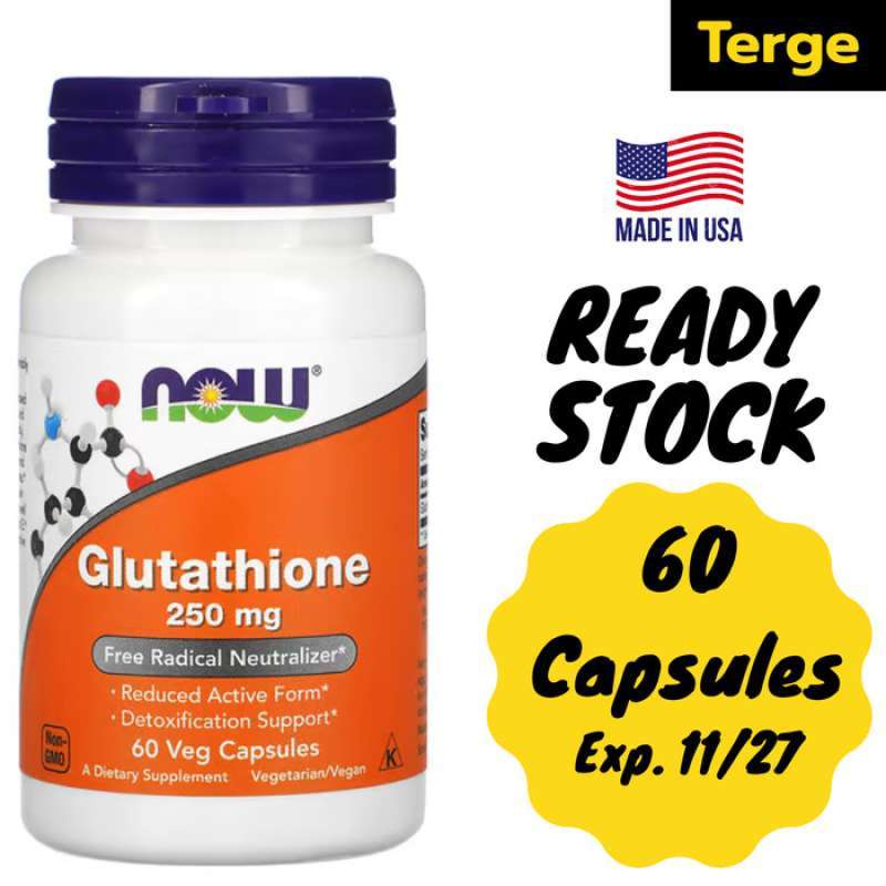 Promo Now Glutathione 250 500 Mg Free Radical Neutralizer 30 60 Veg ...