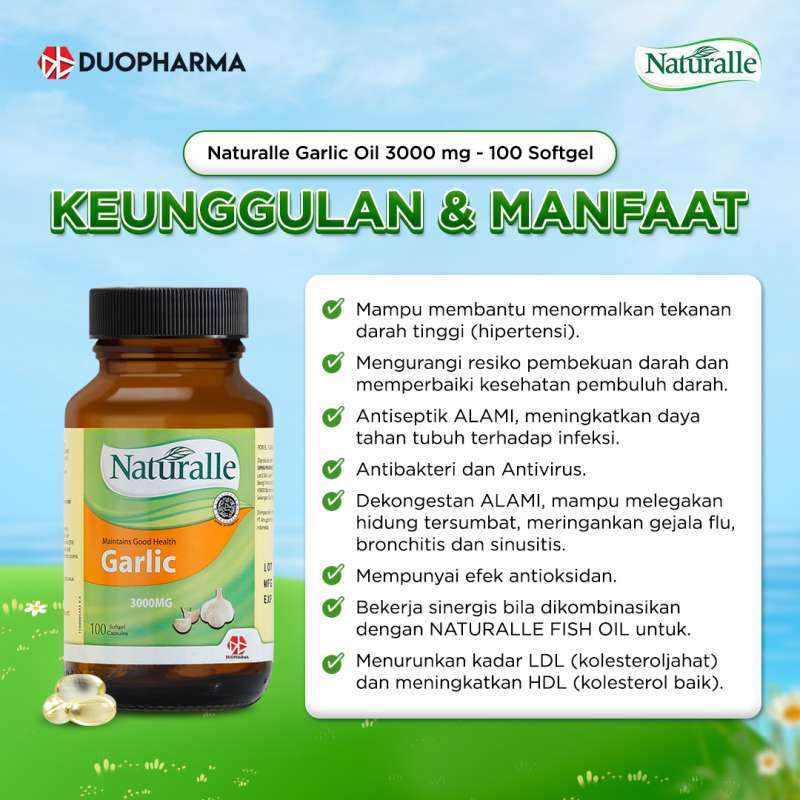 Promo Naturalle Garlic Oil 3000mg - Menormalkan Hipertensi Free ...