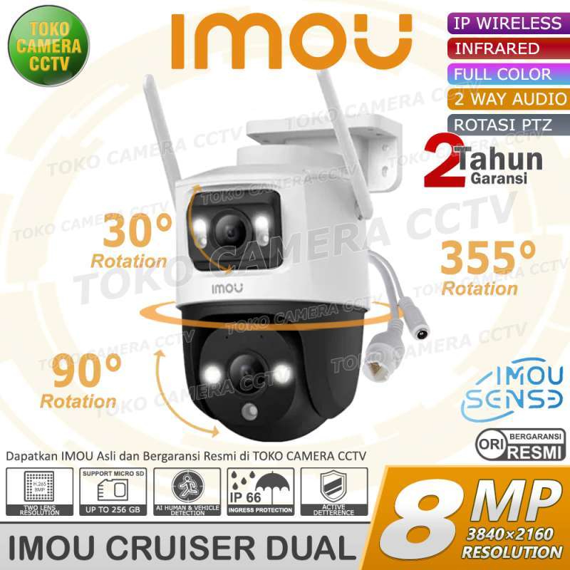 Jual Imou Cruiser Dual 8mp Kamera Cctv Wifi Camera Ptz Audio Dual Lens ...