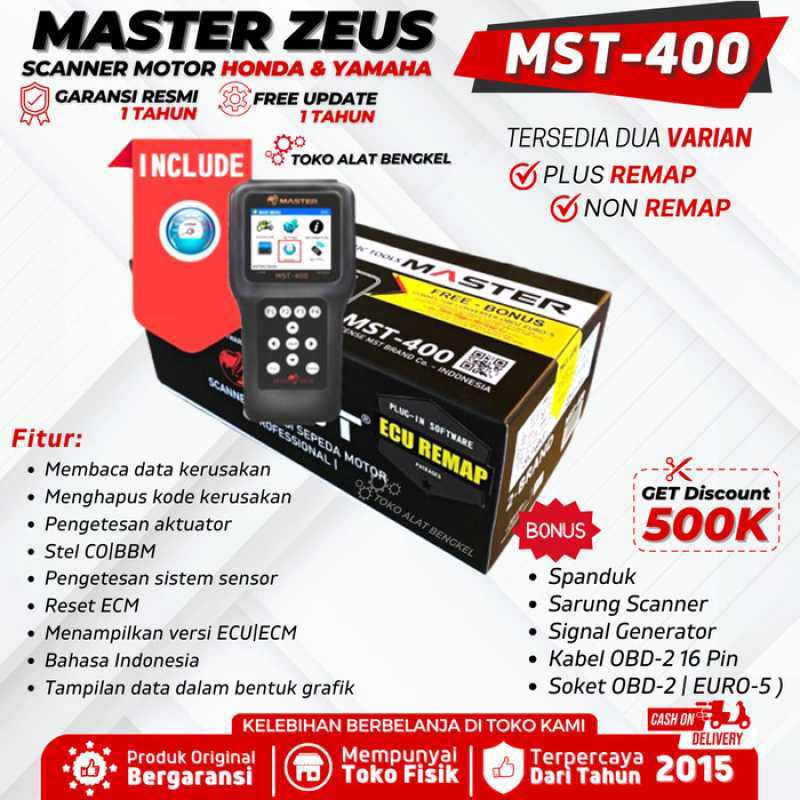 Promo Terlaris Scanner Motor Injeksi Honda & Yamaha Master Zeus Mst 400 ...