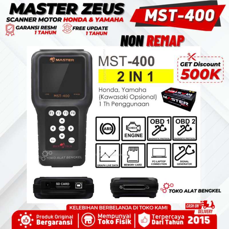 Promo Terlaris Scanner Motor Injeksi Honda & Yamaha Master Zeus Mst 400 ...