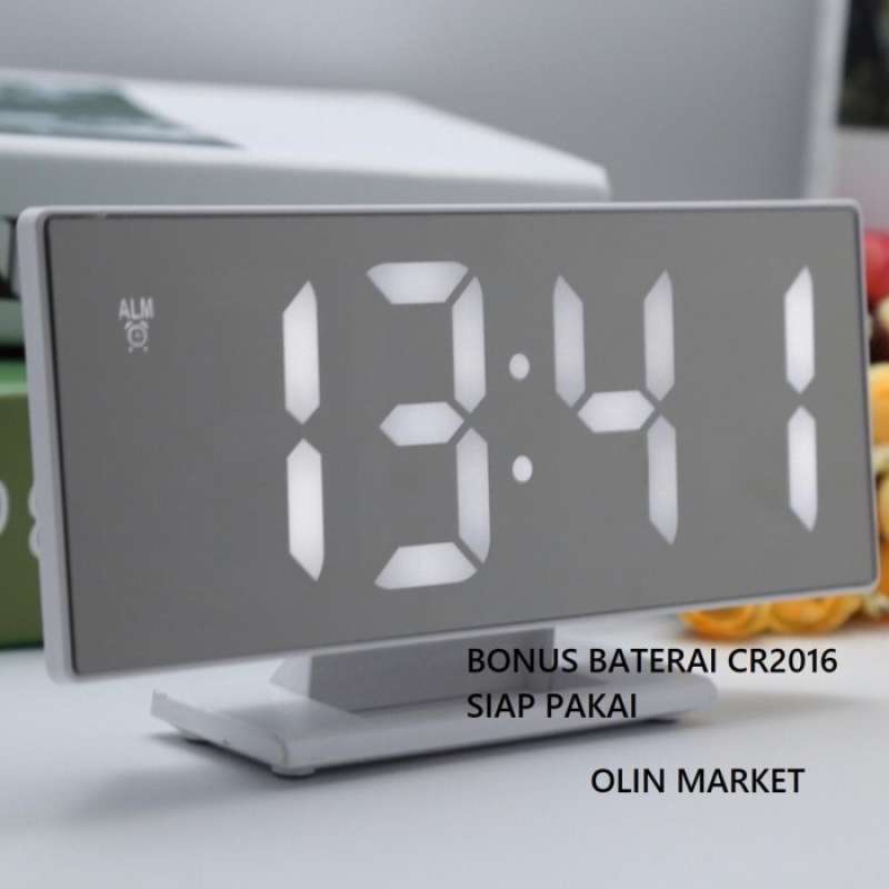Promo Jam Meja Digital Led Weker / Digital Clock Mirror Alarm Led Flat ...