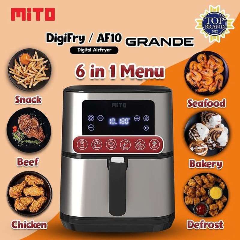 Jual Digital Air Fryer Mito Grande Af10 Kapasitas 6 Liter Garansi Resmi Di Seller Noelle ...