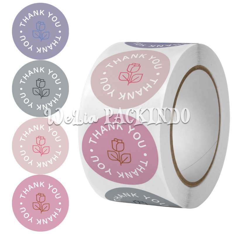 Jual [500 Pcs] Stiker Roll Thank You , Ulang Tahun , Idul Fitri Ukuran ...