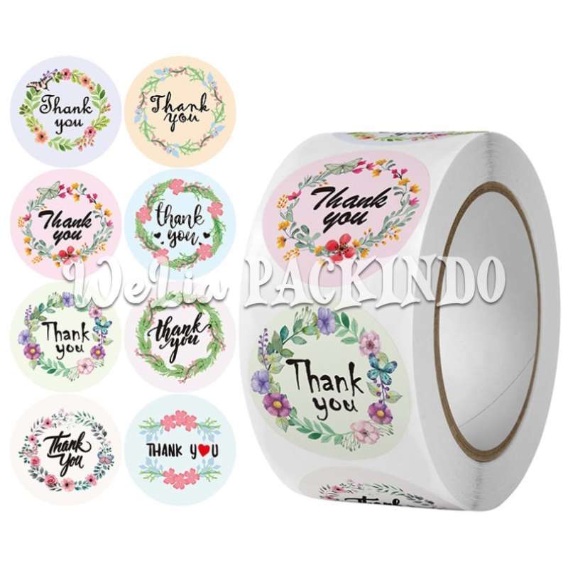 Jual [500 Pcs] Stiker Roll Thank You , Ulang Tahun , Idul Fitri Ukuran ...