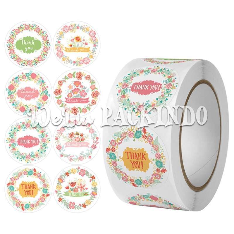 Jual [500 Pcs] Stiker Roll Thank You , Ulang Tahun , Idul Fitri Ukuran ...