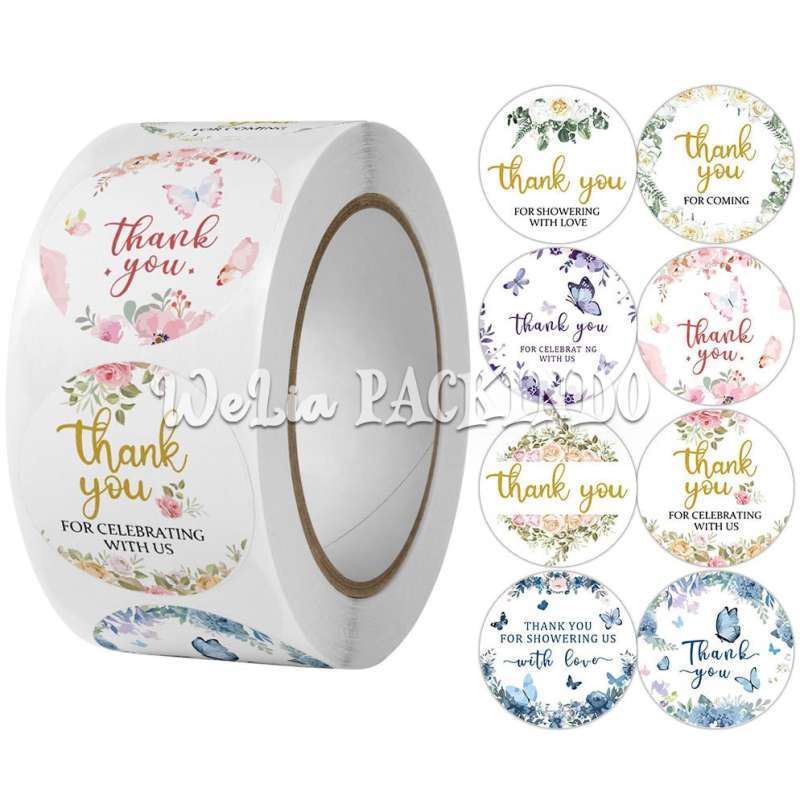 Jual [500 Pcs] Stiker Roll Thank You , Ulang Tahun , Idul Fitri Ukuran ...