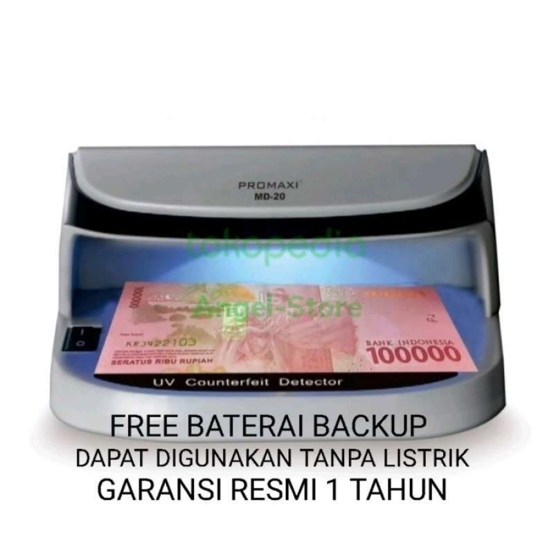 Jual Alat Deteksi Tester Uang Promaxi Md 20 - Money Detector Lampu Uv ...